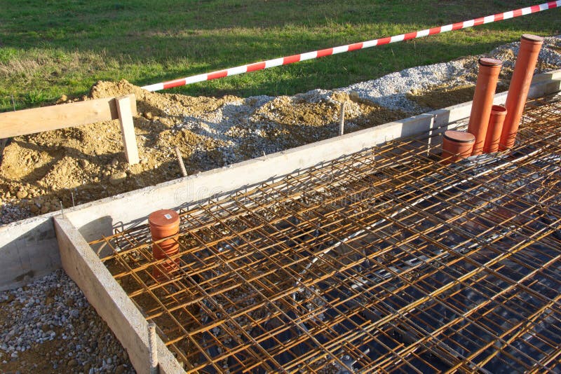 House Foundation Steel Construction Stock Image - Image of architecture ...