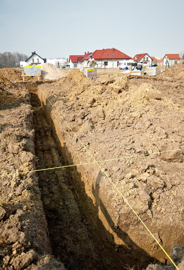 House foundation trench stock photo. Image of foundation - 19007014