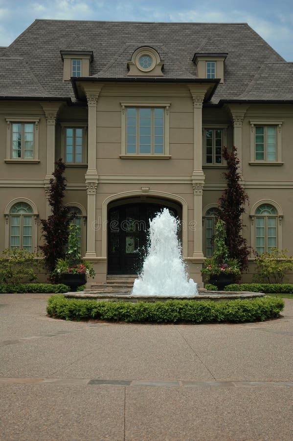House with Fountain stock image. Image of landscape, residential - 894473