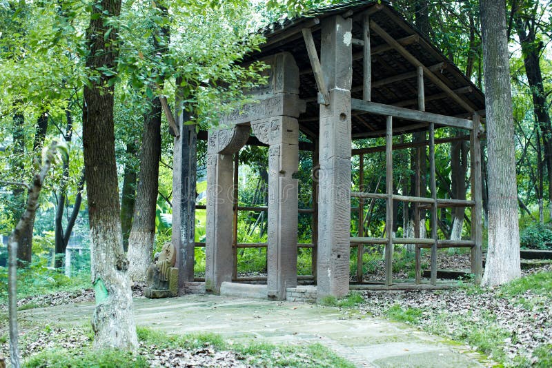 House frame in forest stock photo. Image of stone, gate - 34234454