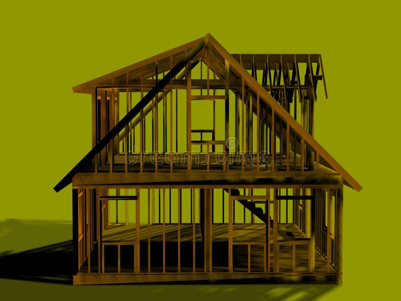 House frame front view stock illustration. Illustration of build - 12689974
