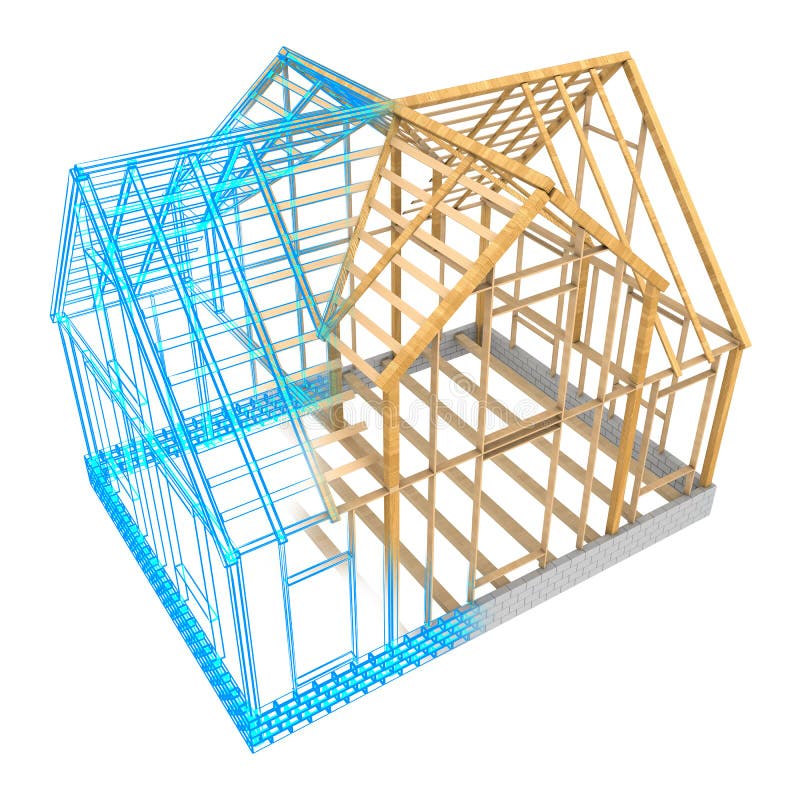 House frame model stock illustration. Illustration of built - 78654394