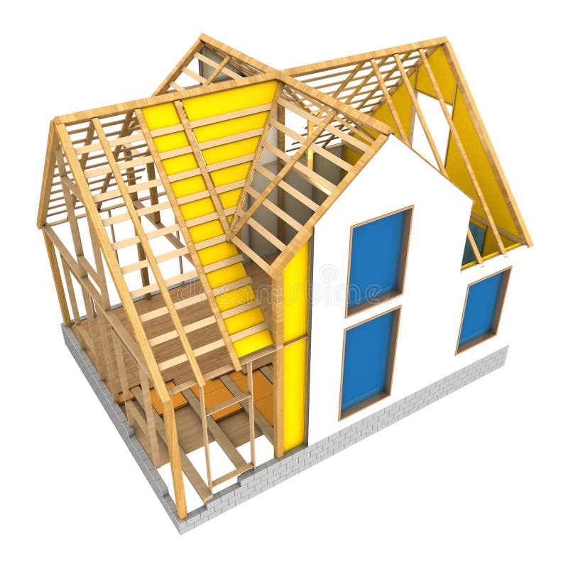 House frame structure stock illustration. Illustration of housing ...