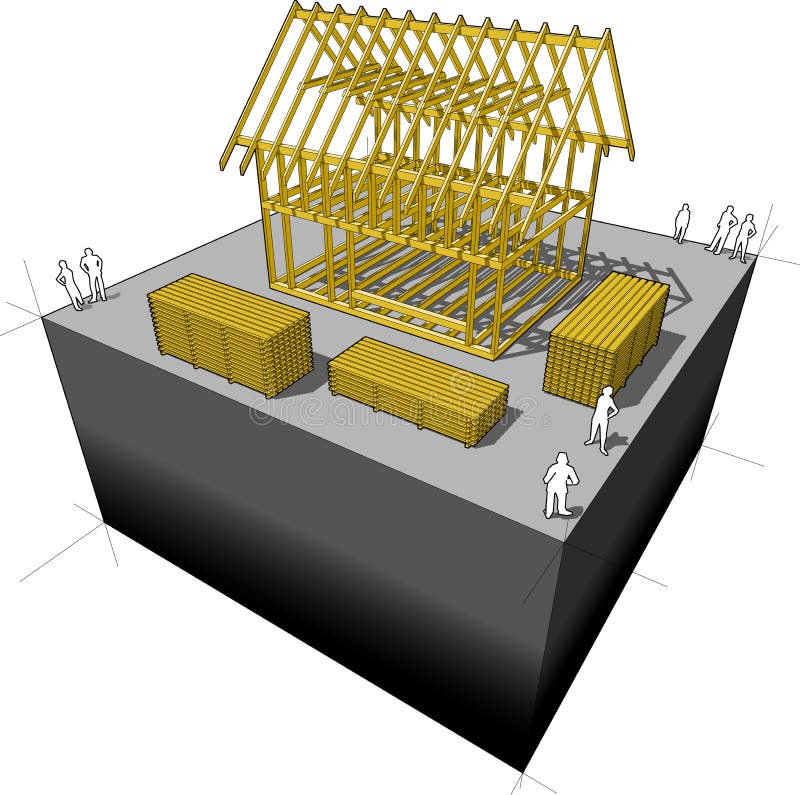 House framework diagram stock vector. Illustration of wireframe - 99585923