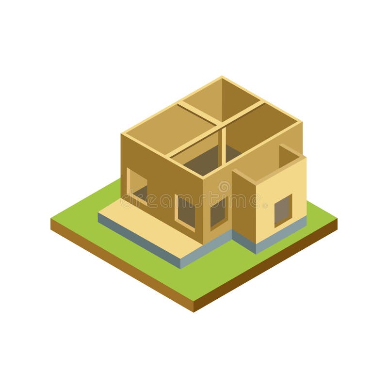 House Framework Isometric 3D Icon Stock Vector - Illustration of place ...