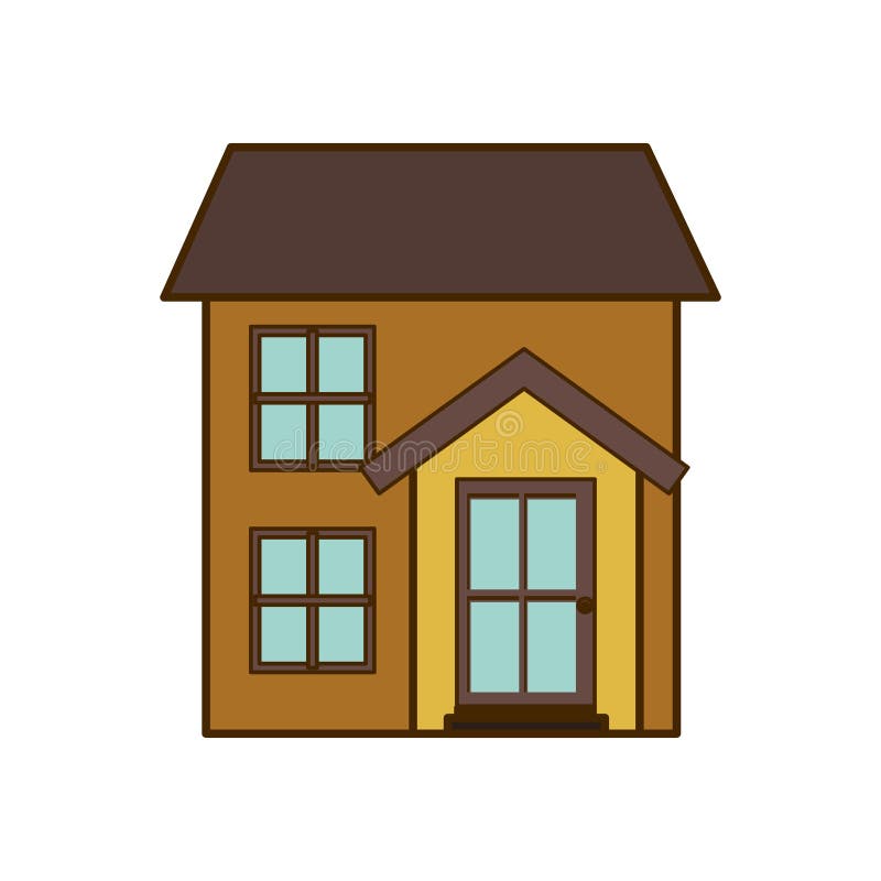 House with Front View Isolated Icon Stock Vector - Illustration of ...