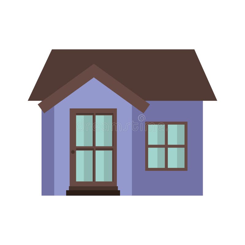 House with Front View Isolated Icon Stock Vector - Illustration of ...