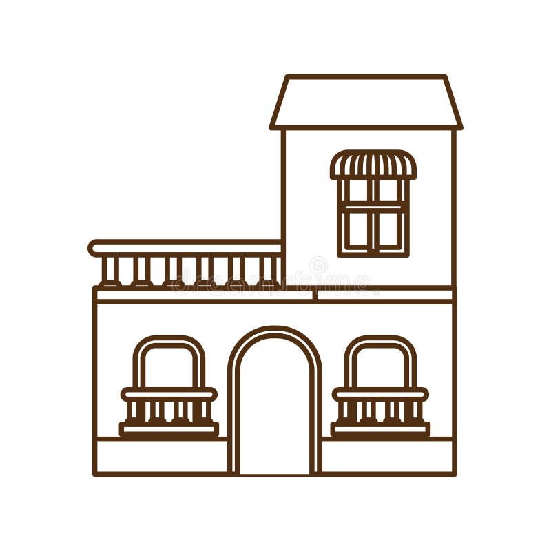 House with Front View Isolated Icon Stock Vector - Illustration of ...