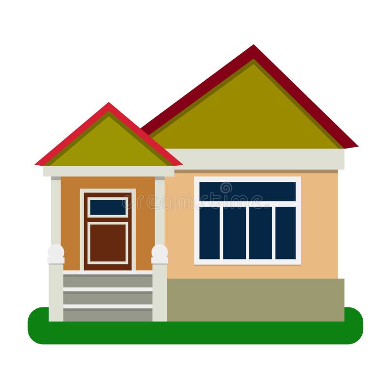 House Front View Vector Illustration Stock Vector - Illustration of ...
