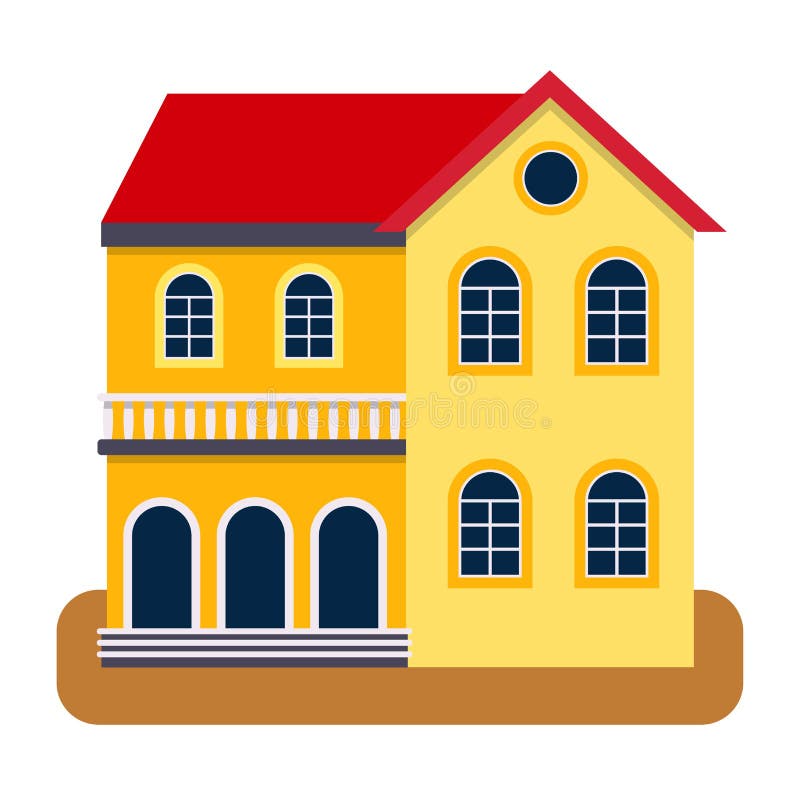 House Front View Vector Illustration Stock Vector - Illustration of ...