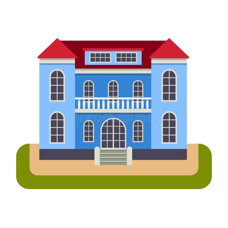House Front View Vector Illustration Stock Vector - Illustration of ...
