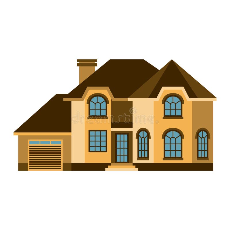 House Front View Vector Illustration Stock Vector - Illustration of ...