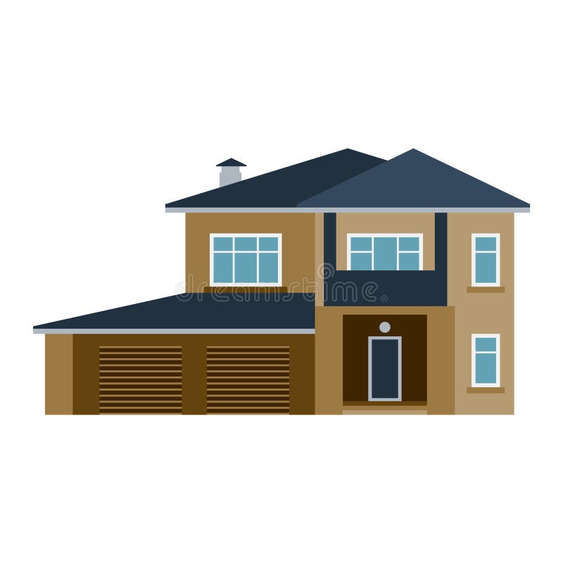 House Front View Vector Illustration Stock Vector - Illustration of ...