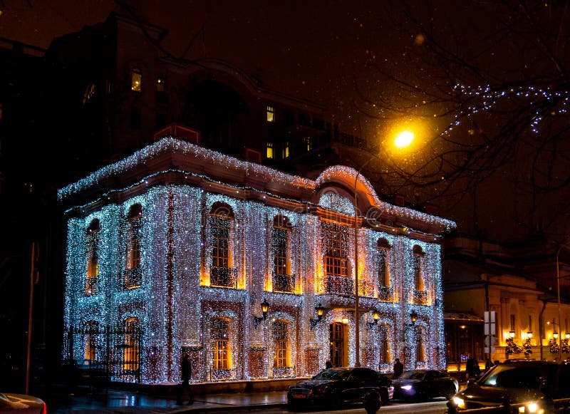 House Full of LED Lights. Christmas Decoration Stock Image - Image of ...