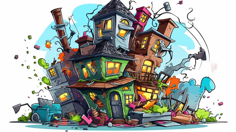 The House Full of Useless Items about To Explode Stock Vector ...