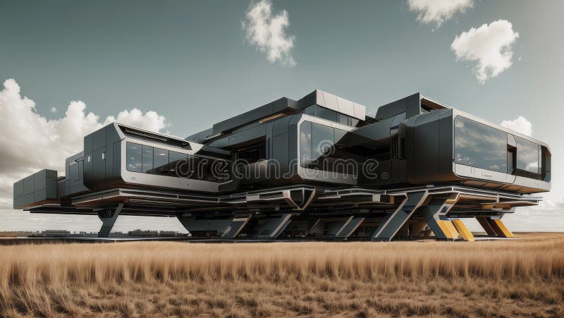 House of the Future, Modular High-tech System Stock Illustration ...