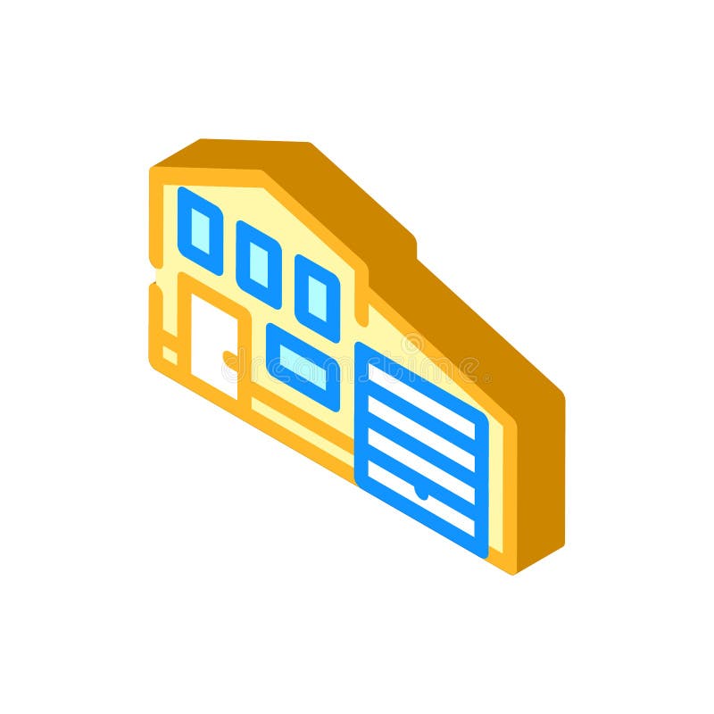 House with Garage Isometric Icon Vector Illustration Stock Vector ...