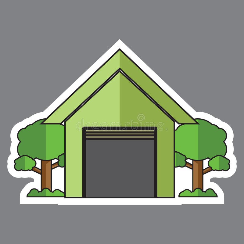 House with Garage. Vector Illustration Decorative Design Stock Vector ...