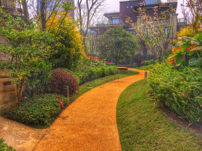 House and garden stock image. Image of real, path, estate - 51990421