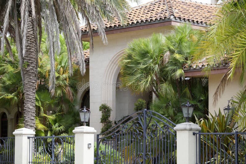 House with a gate stock photo. Image of home, exterior - 56704242