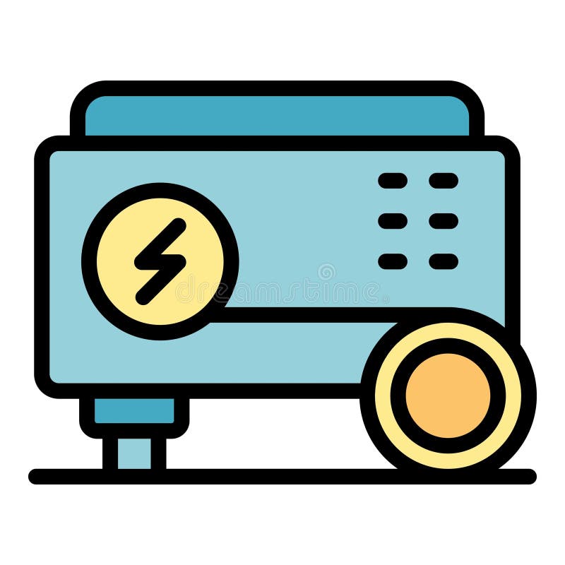 Backup Generator Icon Vector Flat Stock Vector - Illustration of color ...