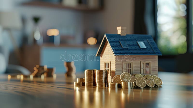 The House with Gold Coins. AI Generated Stock Image - Image of gold ...
