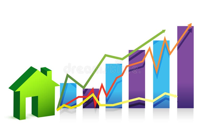 House and graph stock vector. Illustration of built, residential - 9916043