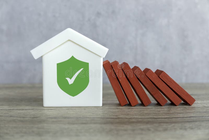 House with Green Shield and Check Mark Symbolizing Protection Against ...