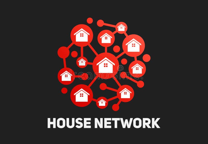 House Group Network Technology Connection Vector Stock Vector ...