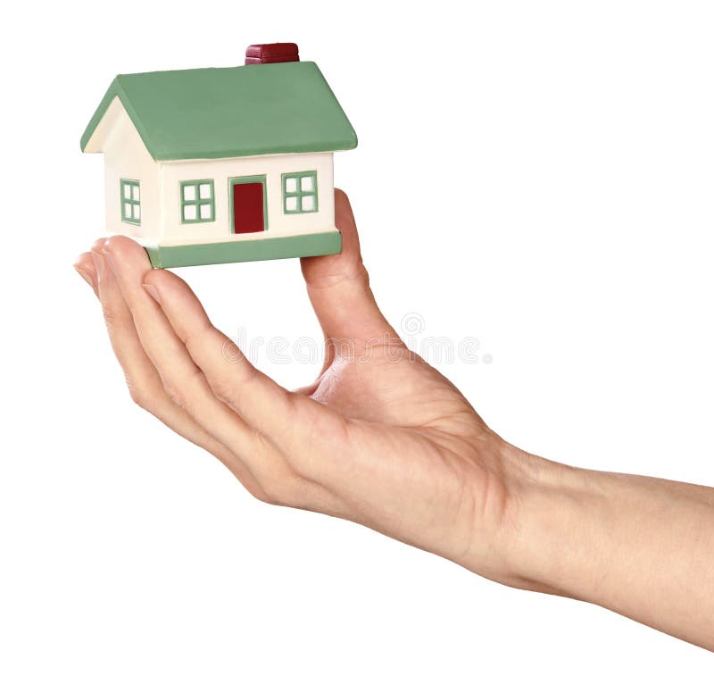 House in Human Hands Isolated on White Stock Photo - Image of palms ...