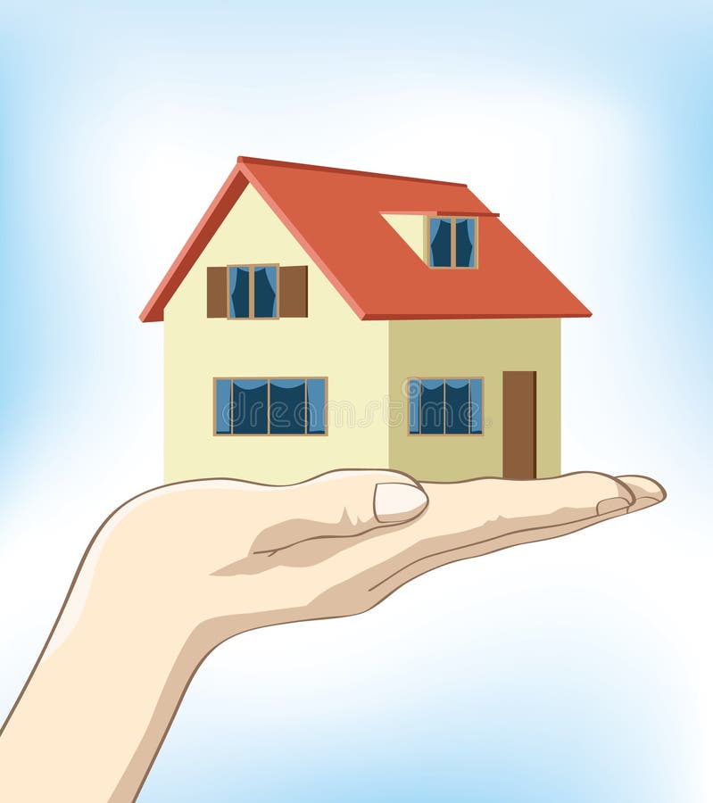 House in hand stock vector. Illustration of cover, control - 39013551