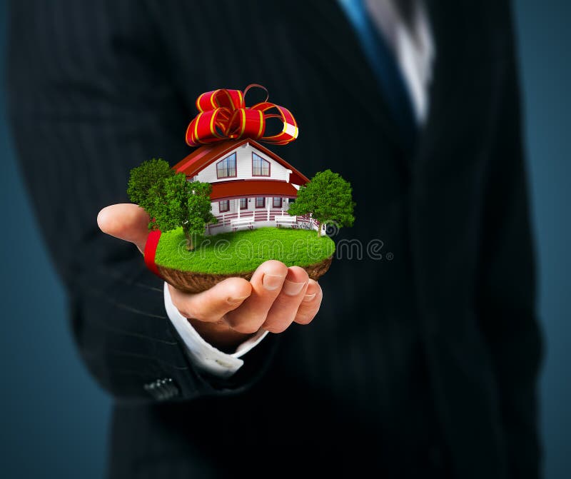 House in hand stock image. Image of businessman, closeup - 26525509