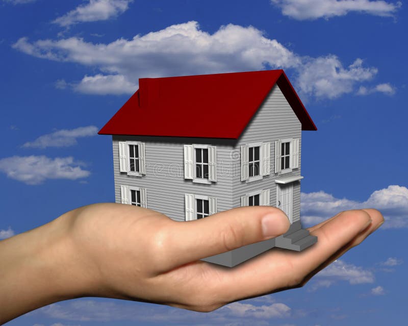 House on hand2 stock photo. Image of clouds, hand, building - 5407176