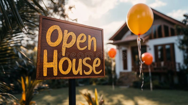 This House Has a Cheerful Exterior, Complete with an Open House Banner ...