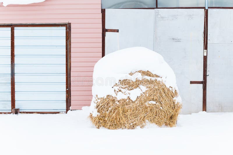 House and hay on the farm stock image. Image of haystack - 65141675