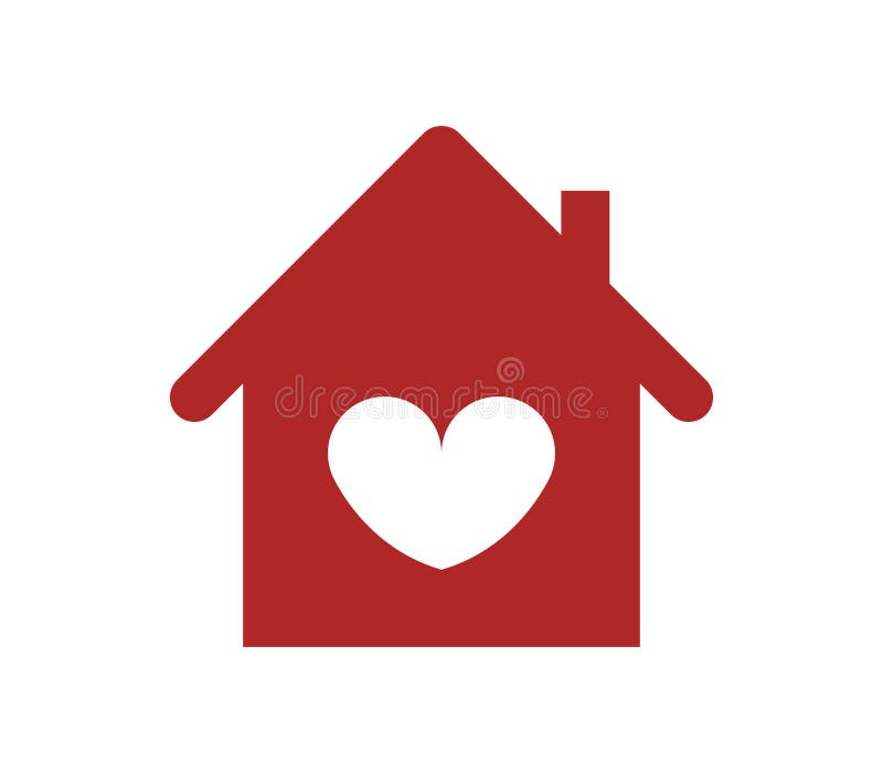 House Heart Icon Illustrated in Vector on White Background Stock ...