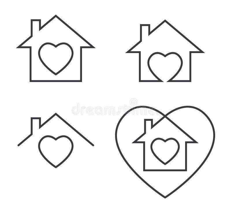 House with heart icon stock vector. Illustration of symbol - 330521746