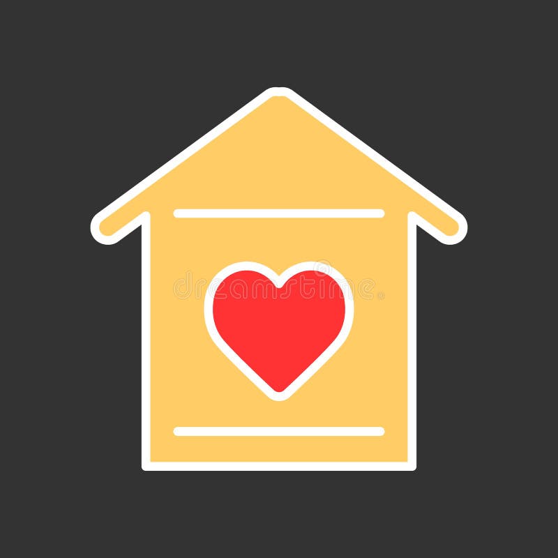 House with Heart Icon. Simple Color House with Heart Vector Icon. on ...
