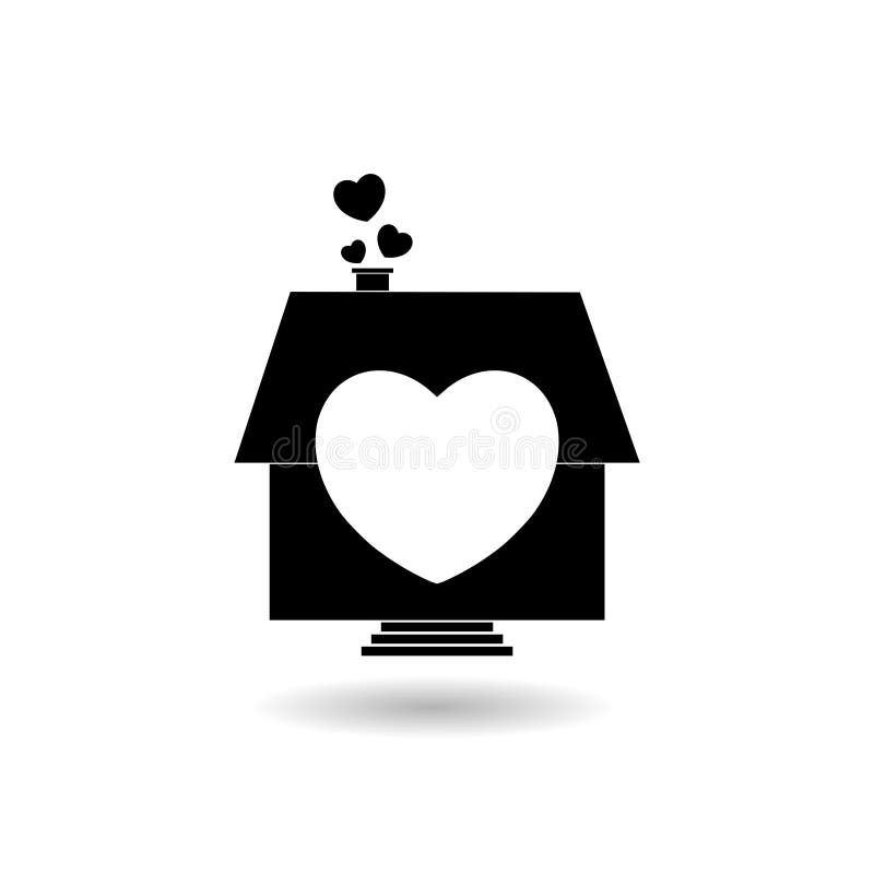 House with Heart Icon Isolated on White Background Stock Vector ...