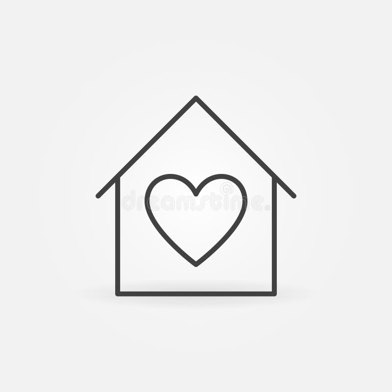 House with Heart Vector Outline Icon. Love House Symbol Stock Vector ... House with Heart Vector Outline Icon. Love House Symbol Stock Vector ...