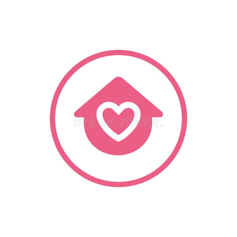 House with Heart Logo Design, Love Home Logo Icon Vector Stock Vector ...