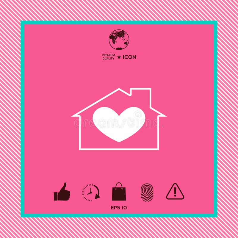House with heart symbol stock vector. Illustration of lovely - 106612739