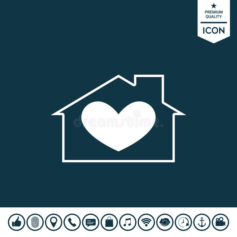 House with heart symbol stock vector. Illustration of family - 107006299