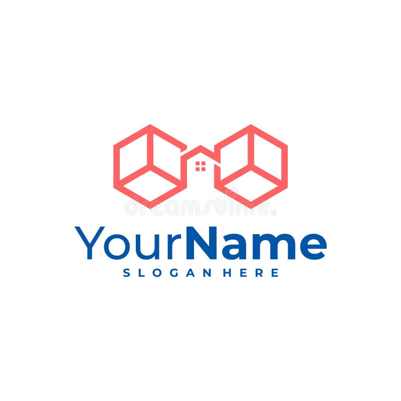 House Hexagon Logo Design Template. Creative Cube Logo Vector Stock ...