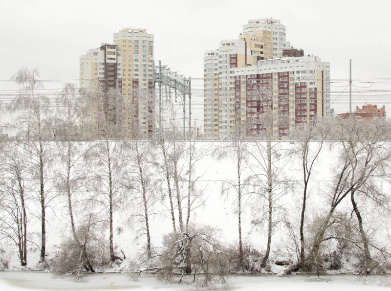 House, high-rise buildings stock image. Image of trees - 80502993