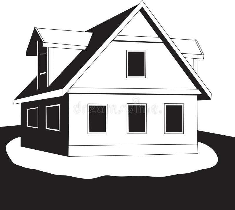 House on a hill. Vector. stock vector. Illustration of hill - 8540038