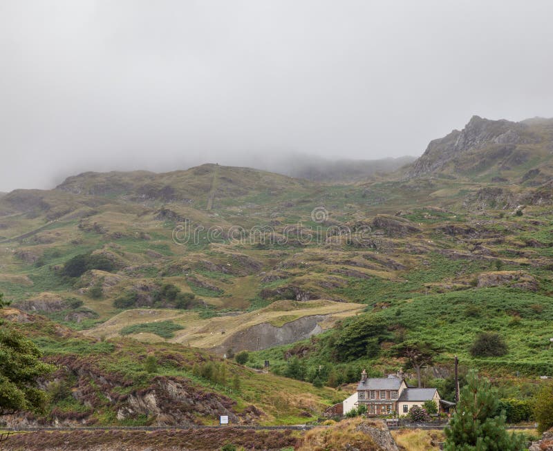 House on a hillside stock photo. Image of hillside, snowdonia - 33863216