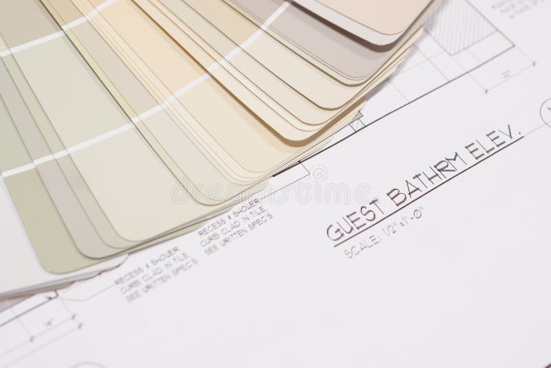 House Home Blueprints Design Paint Color Samples Stock Photo - Image of ...