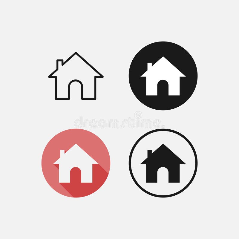 House Home Contact Button Icon Set Stock Vector - Illustration of call ...