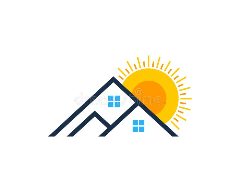 House Home Sun Icon Logo Design Element Stock Vector - Illustration of ...